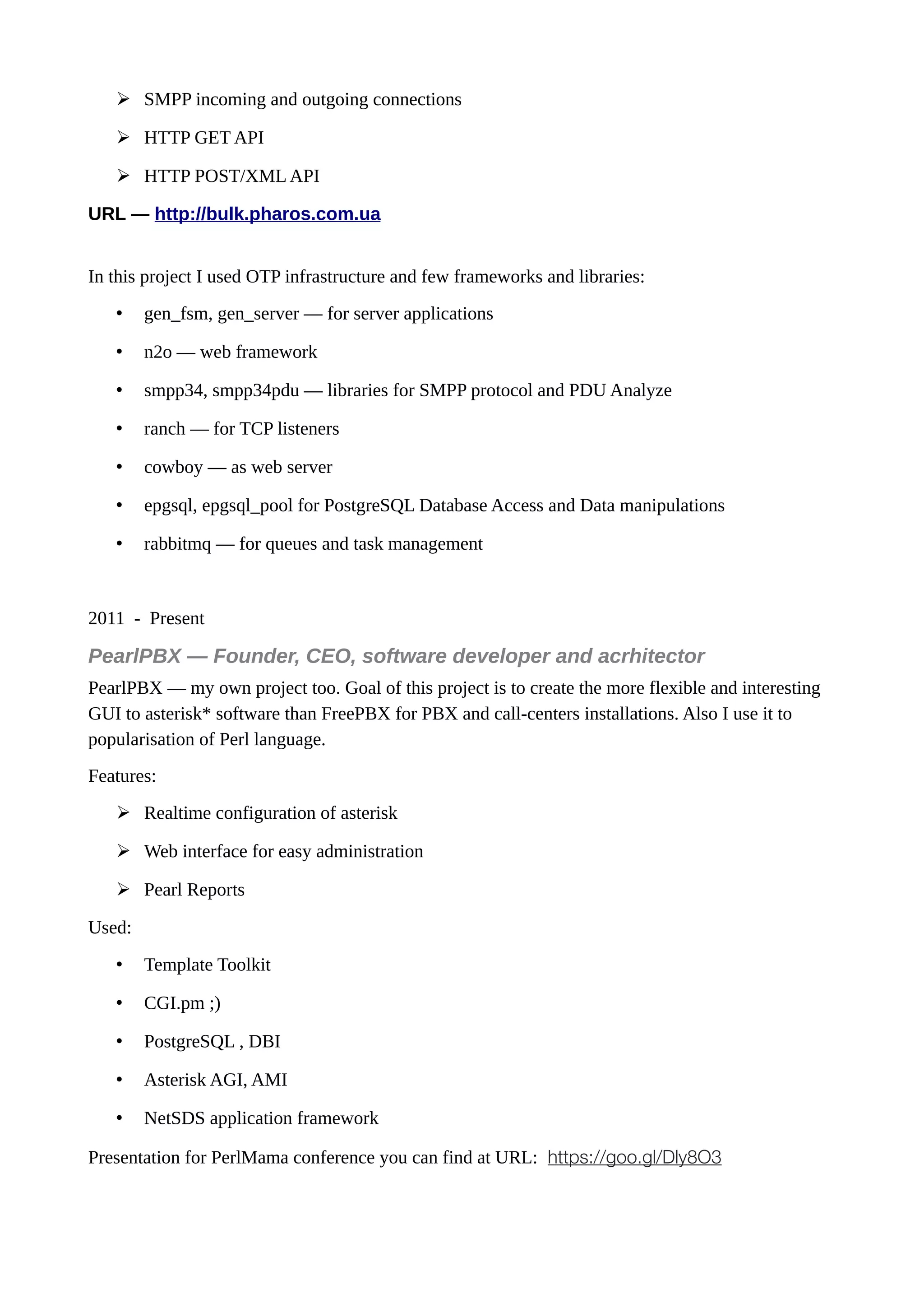 Erlang Software Developer CV | PDF