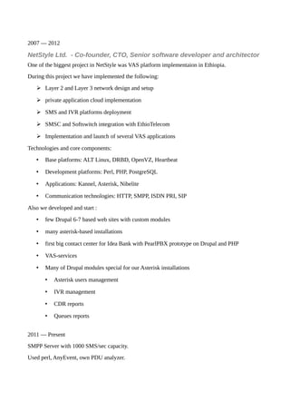 Erlang Software Developer CV | PDF