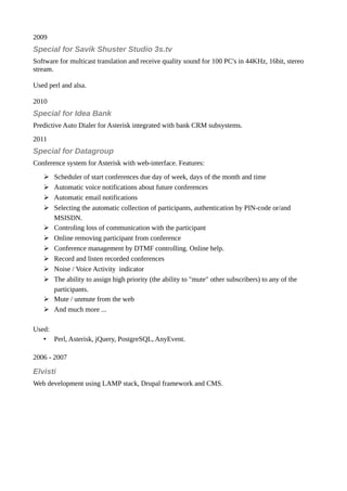 Erlang Software Developer CV | PDF | Programming Languages | Computing