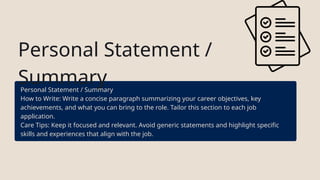 Building a Powerful CV: Strategies for Career Advancement | PPTX