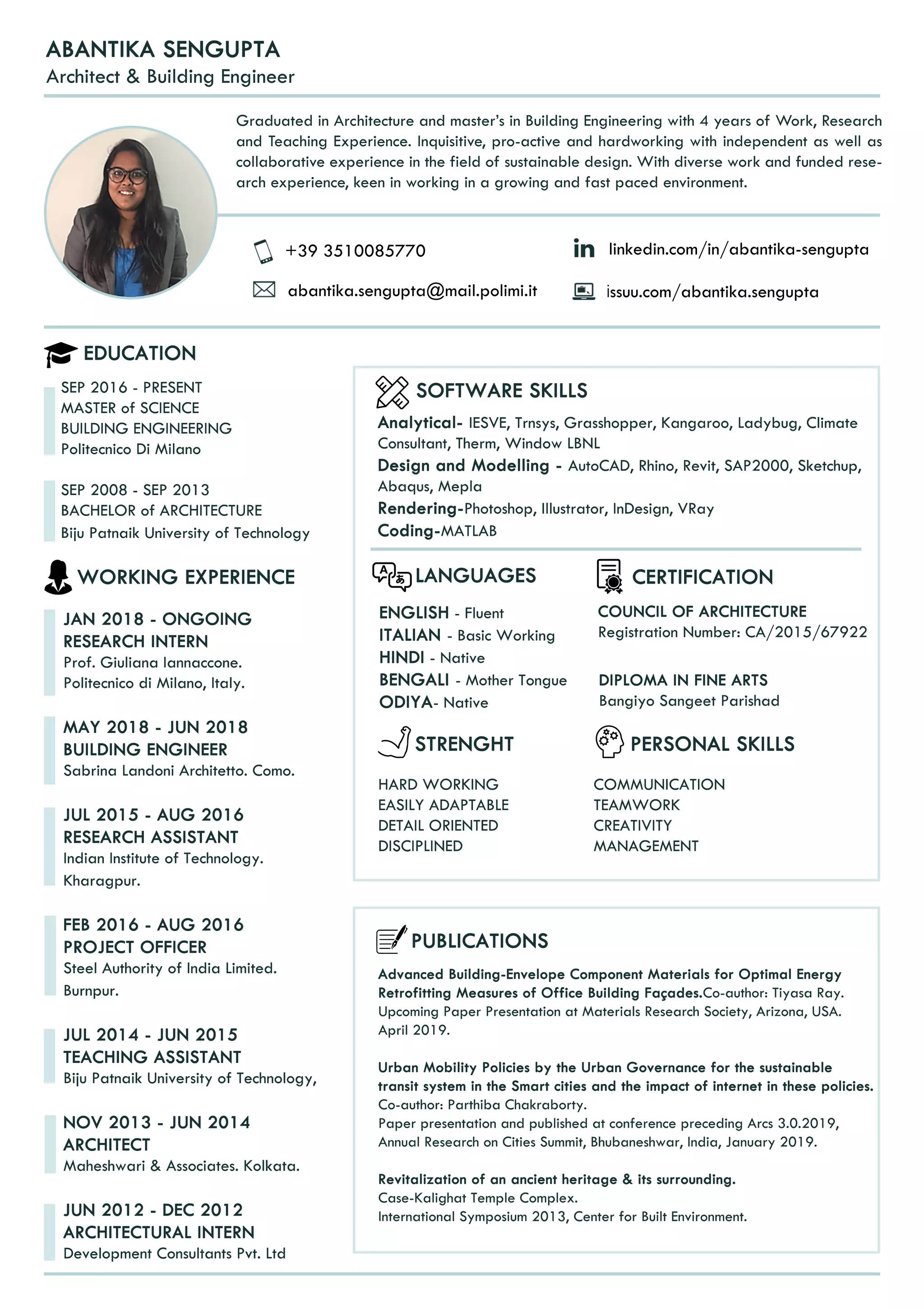 Curriculum Vitae- Abantika Sengupta | PDF