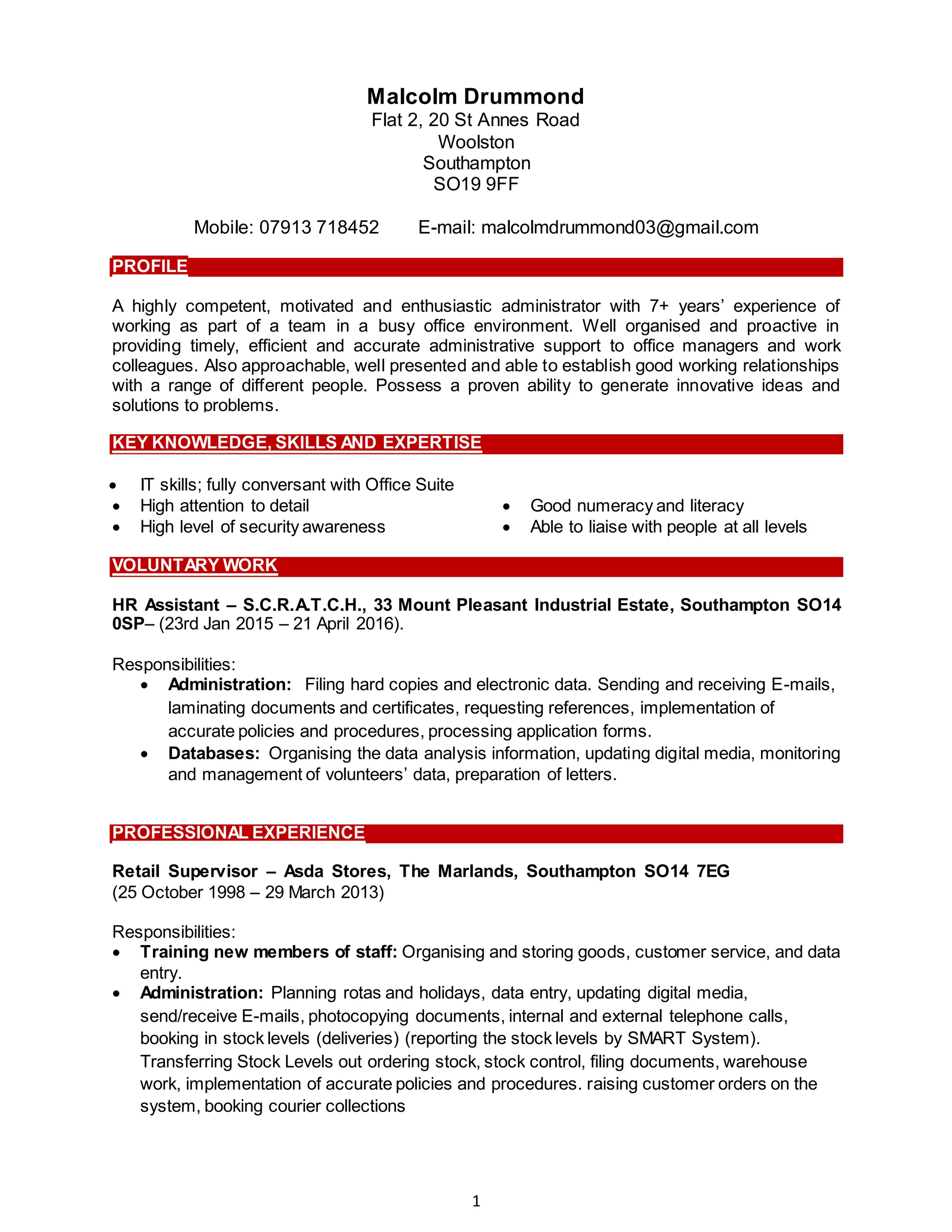 Cv administrator | DOCX