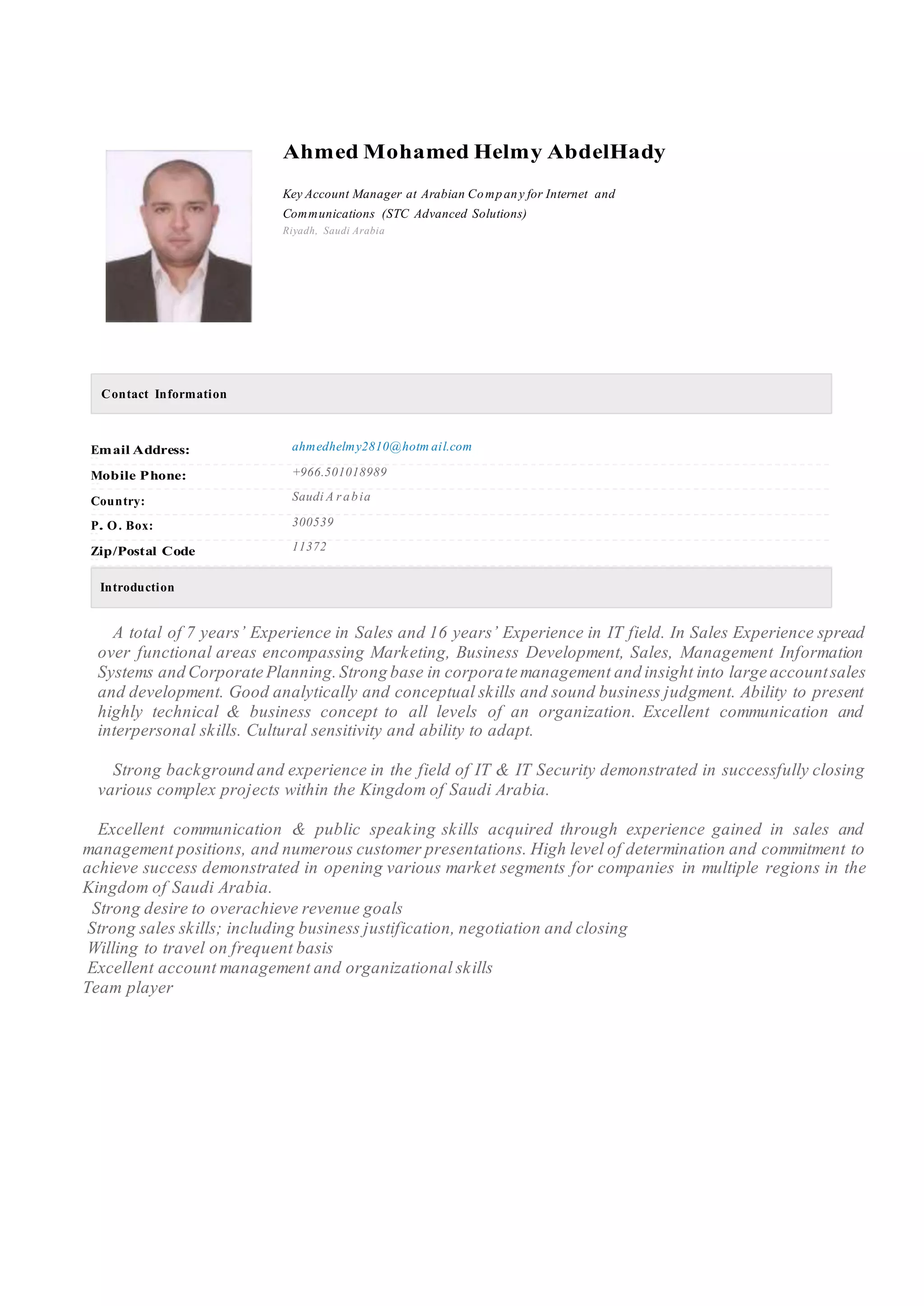 Ahmed Helmy CV | DOCX