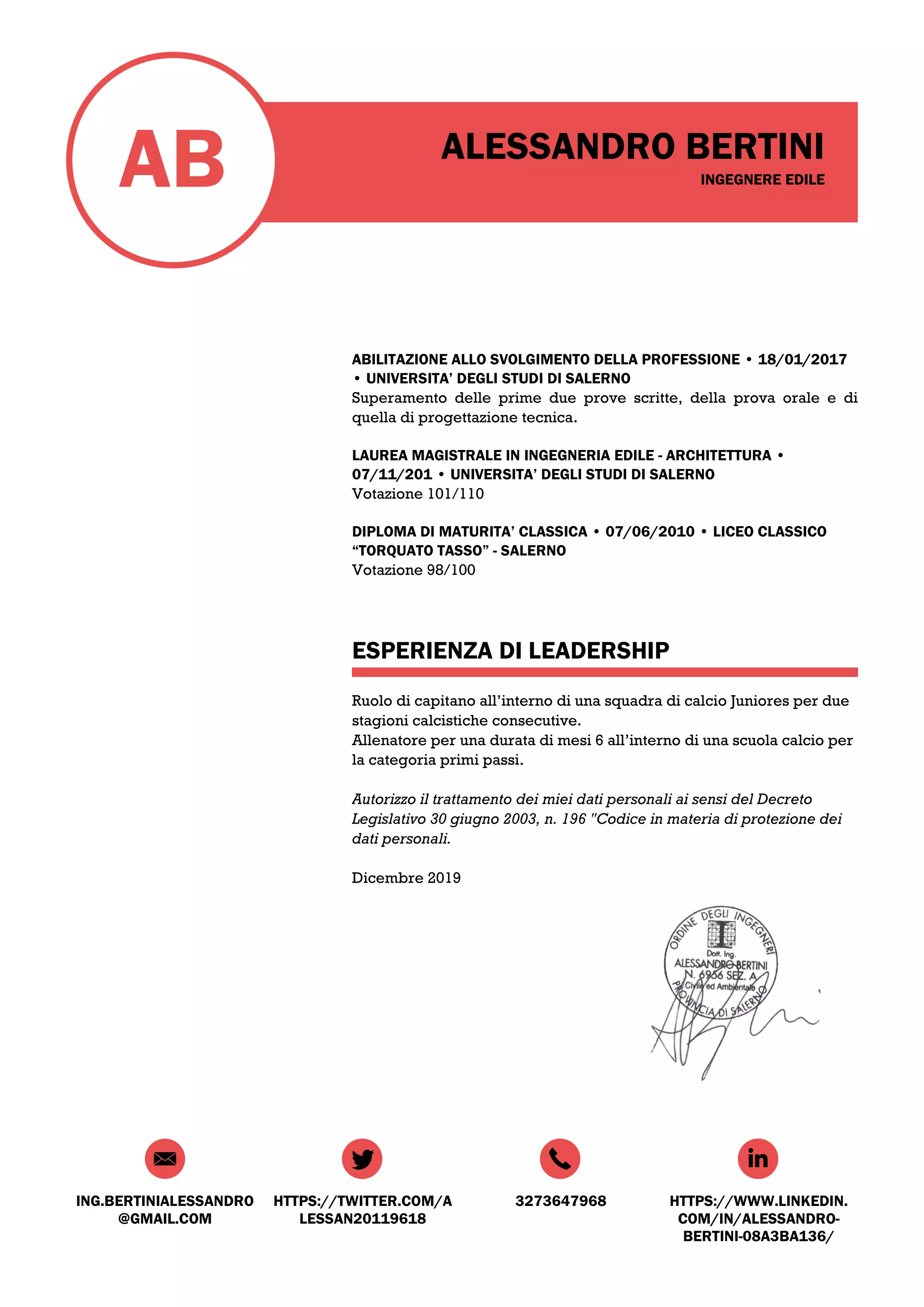 CV-Alessandro Bertini | PDF