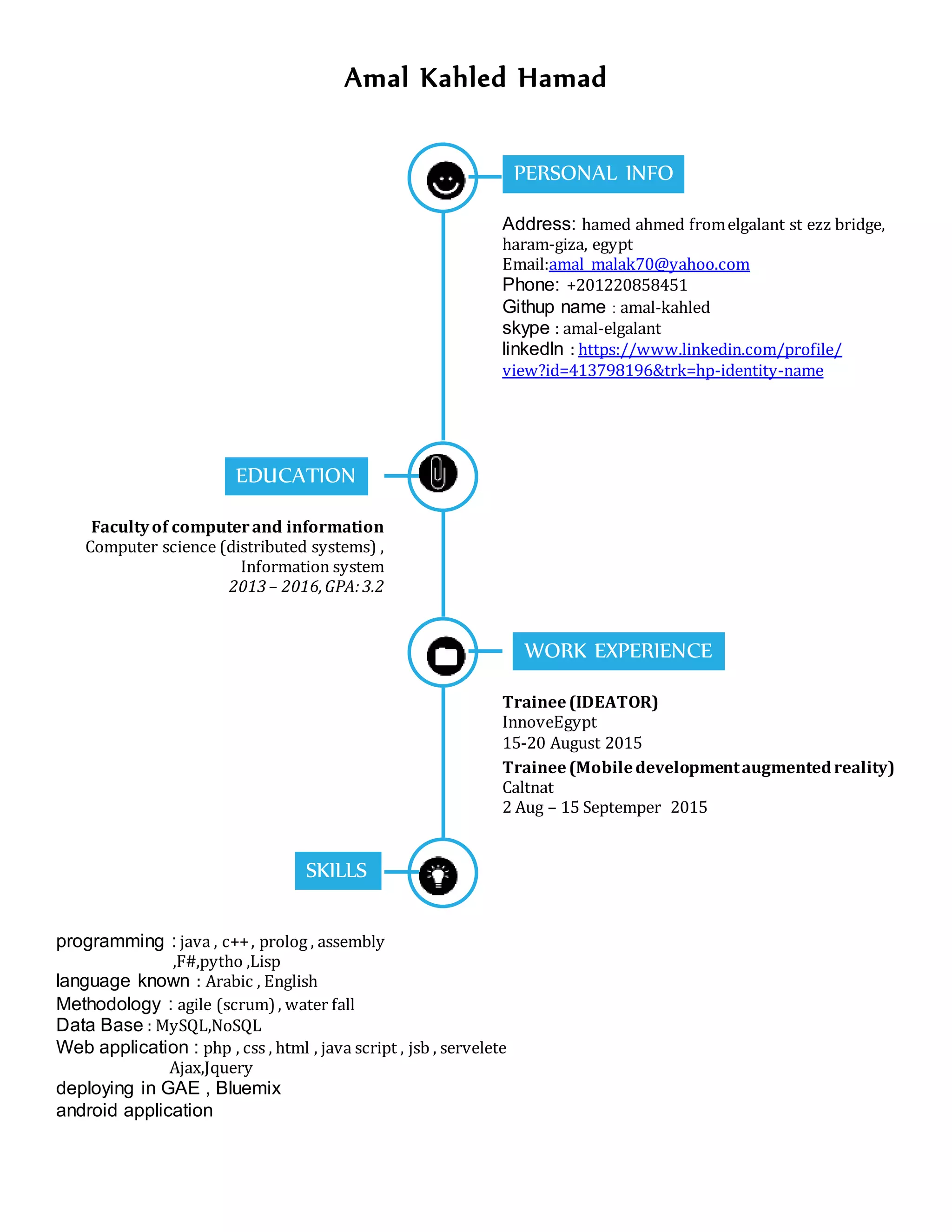 Cv amal khaled-fci-cu | DOCX | Programming Languages | Computing
