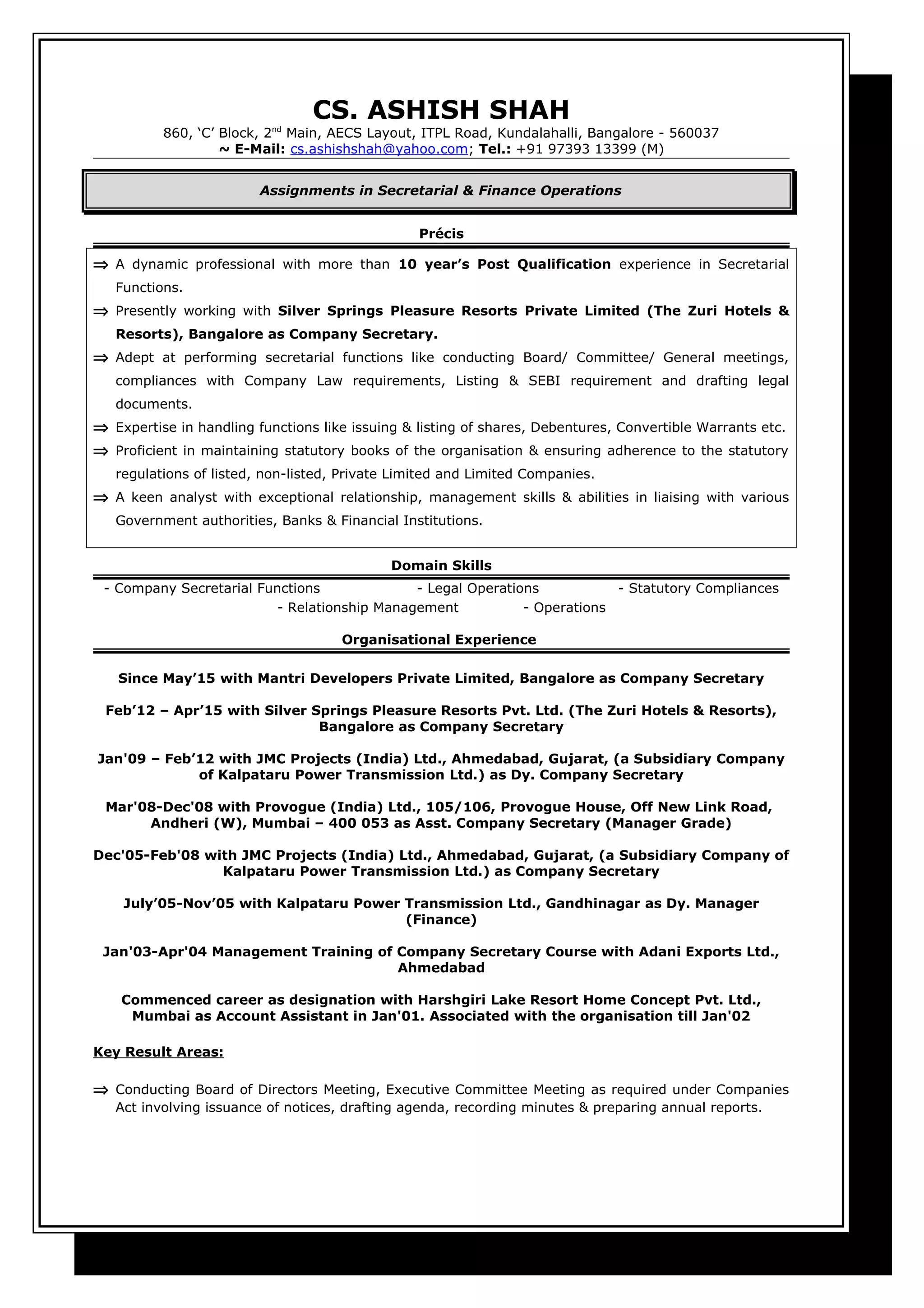 CS Ashish Shah | DOC