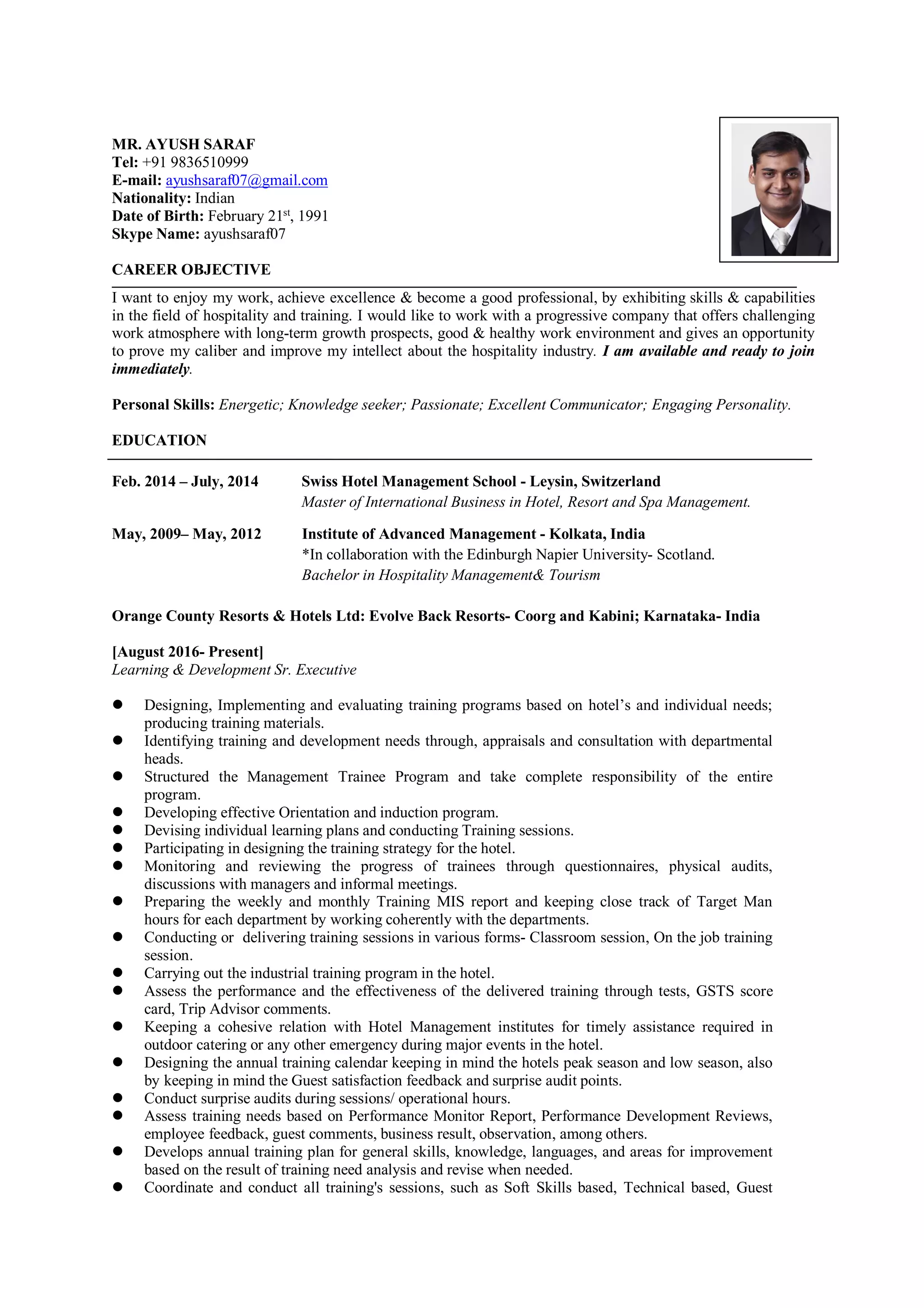 CV Ayush Saraf | PDF