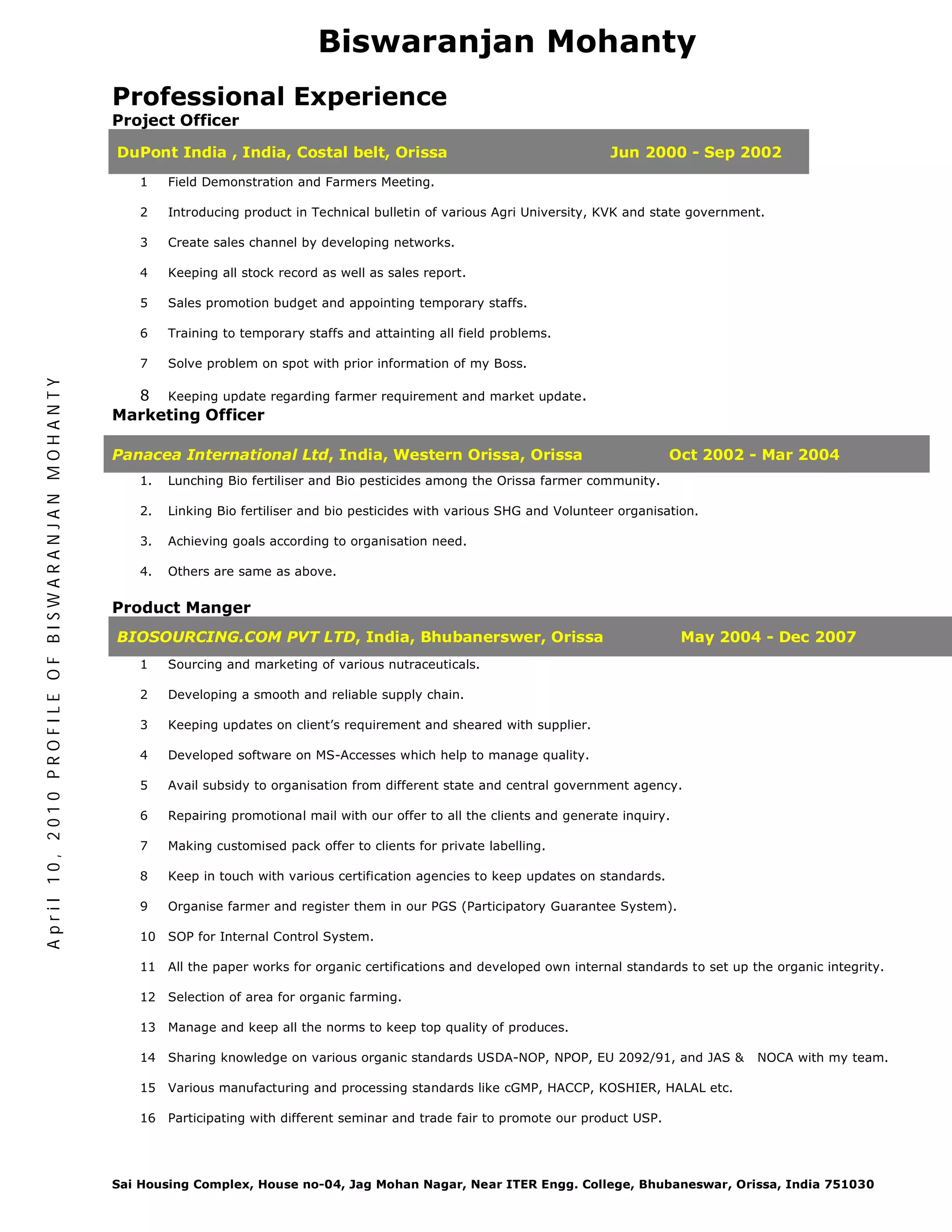 Cv biswaranjan-410 | PDF