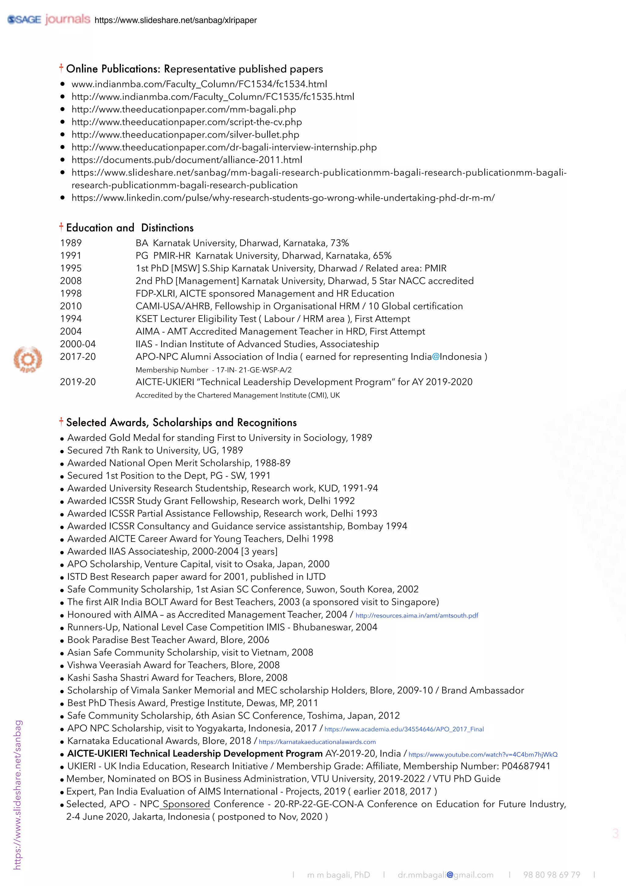 MM Bagali / Academic Work / 2020 | PDF