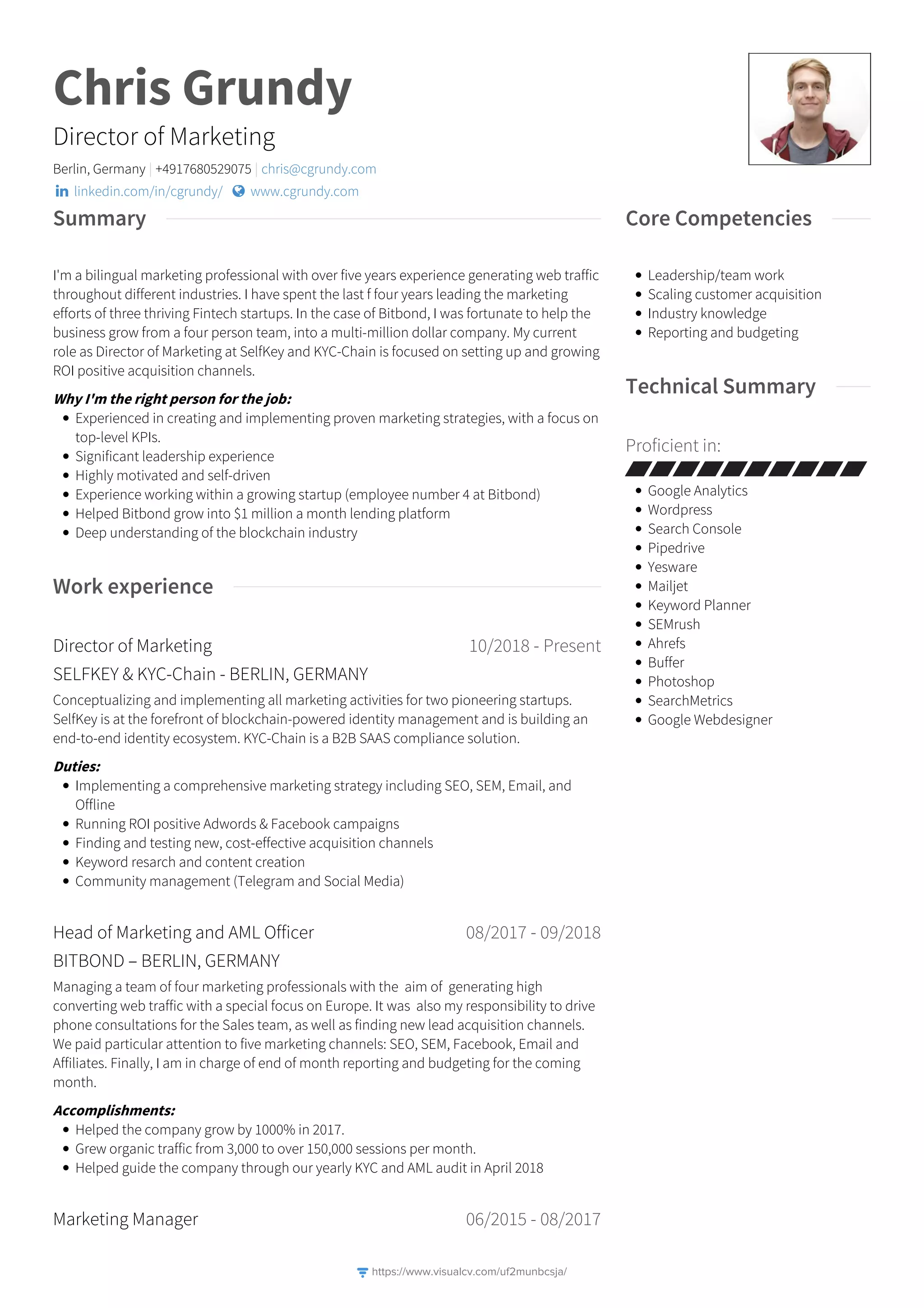 Chris Grundy's CV | PDF