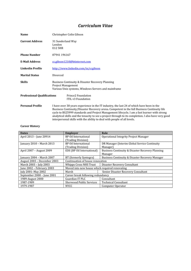 Cv chris gibson | PDF