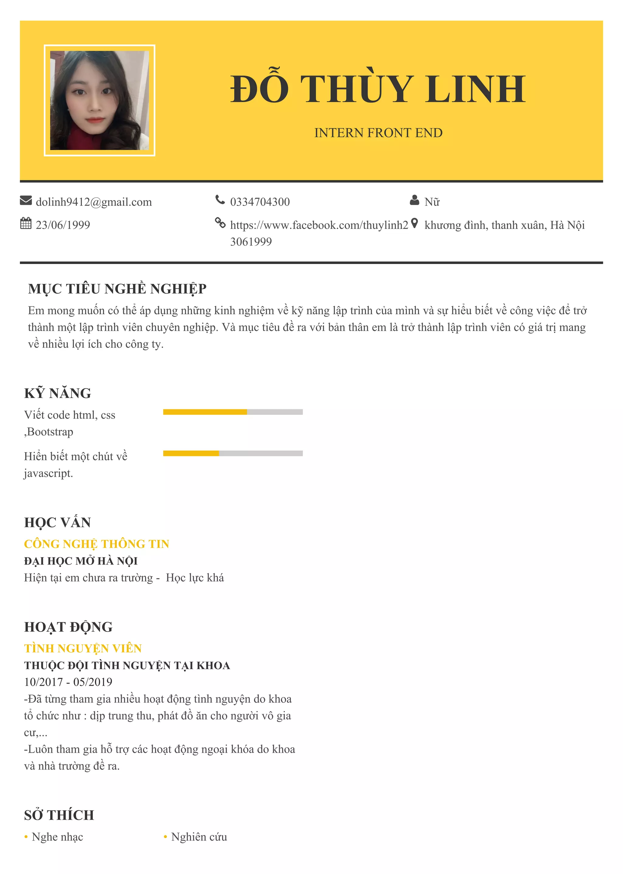 Cv do-thuy-linh | PDF