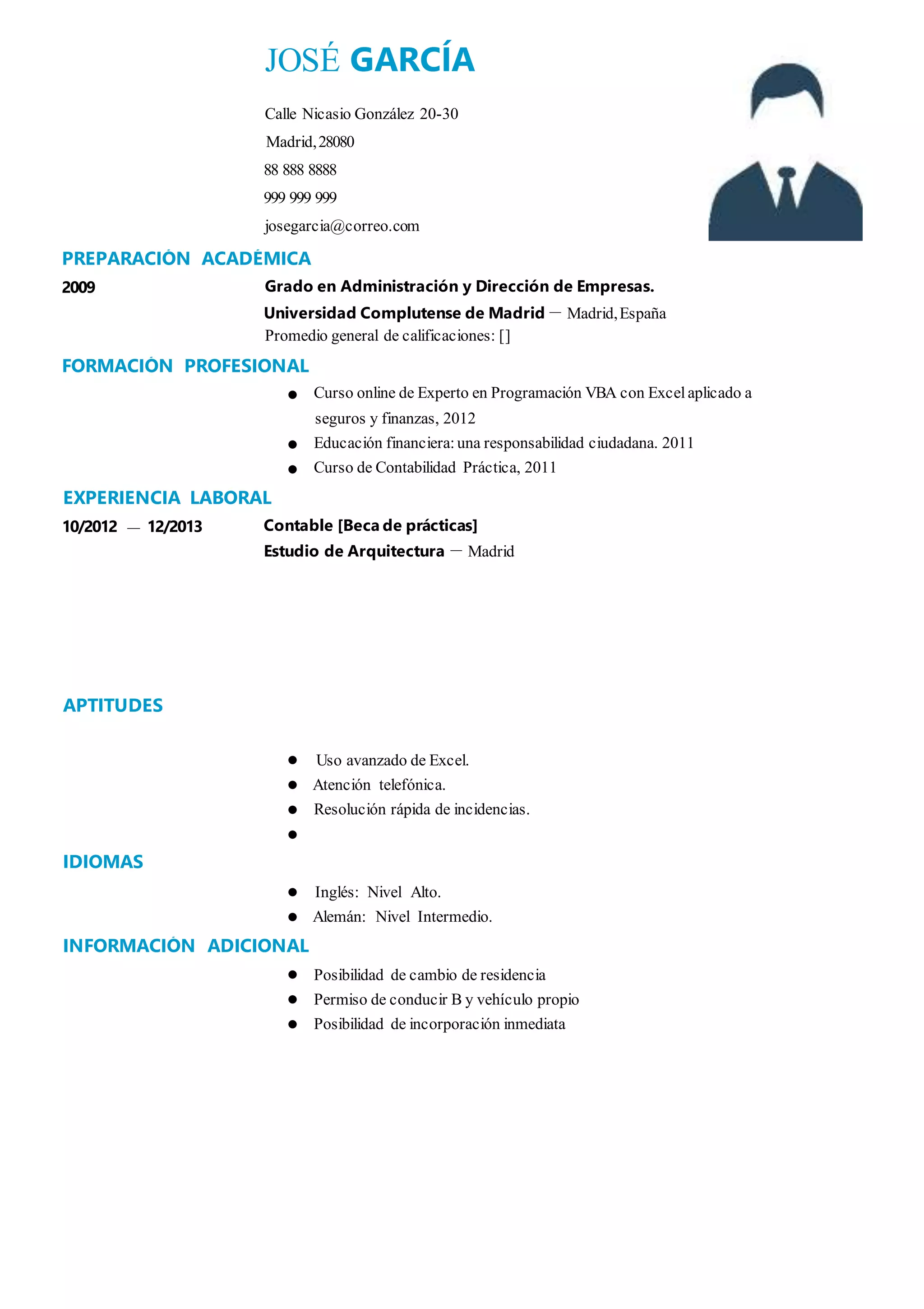 Cv ejemplo | PDF
