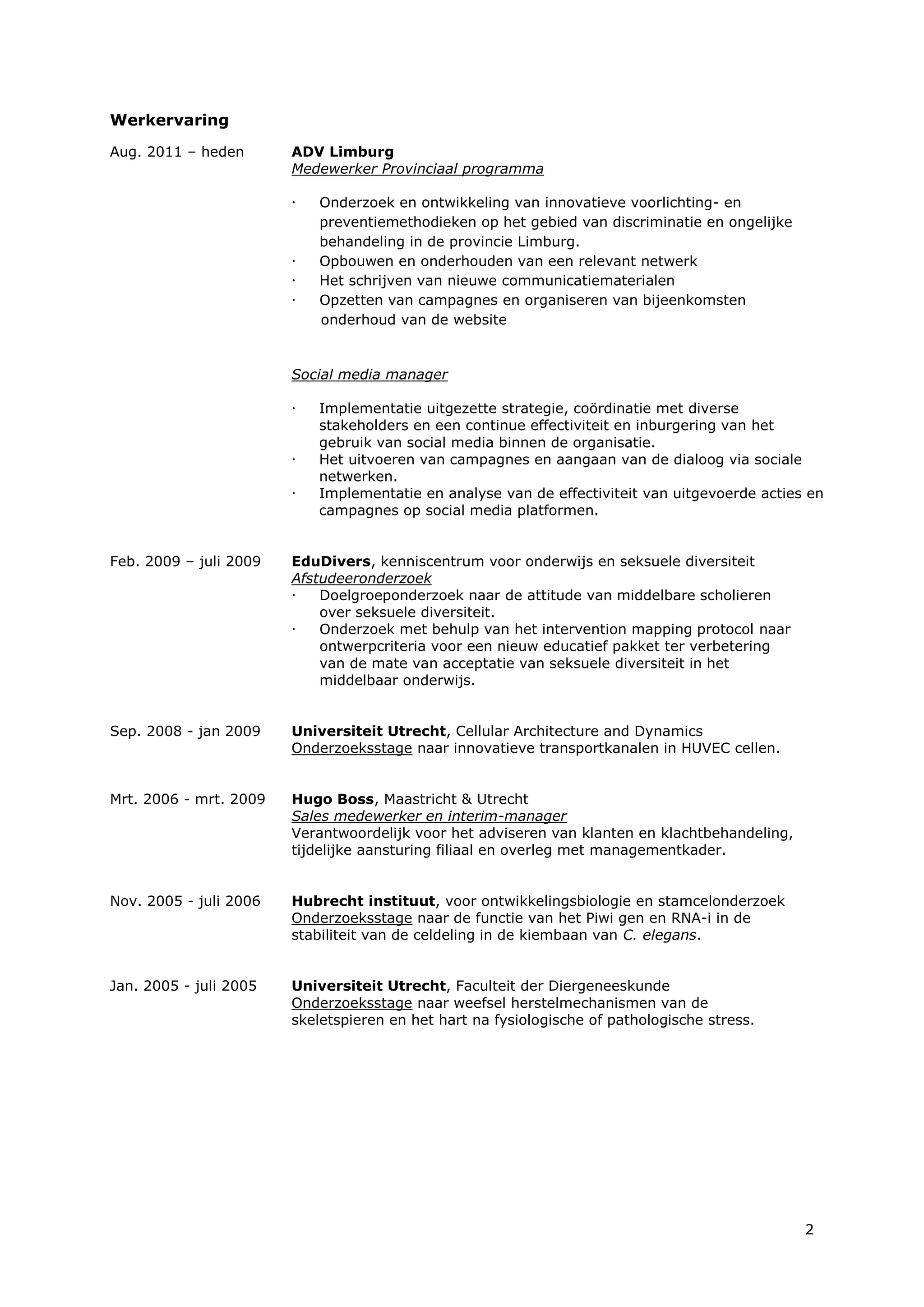 CV EJJ Lemmens | PDF