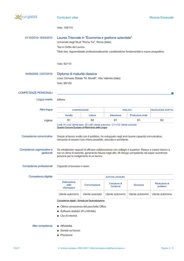Cv emanuela murone | PDF