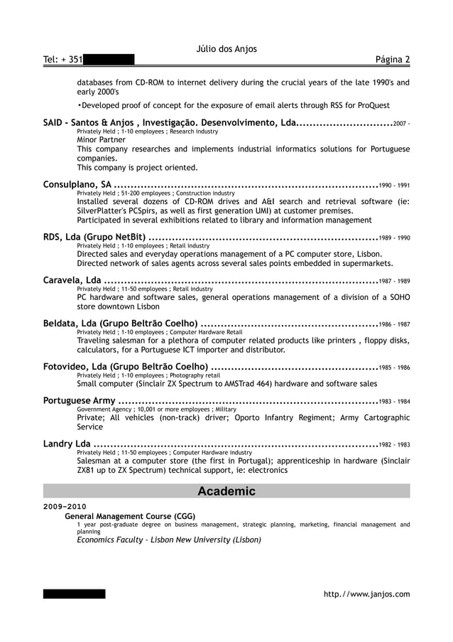 CV in English, Long Form | ODT