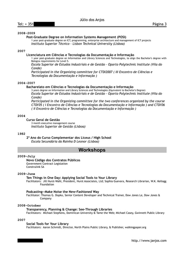 CV in English, Long Form | ODT