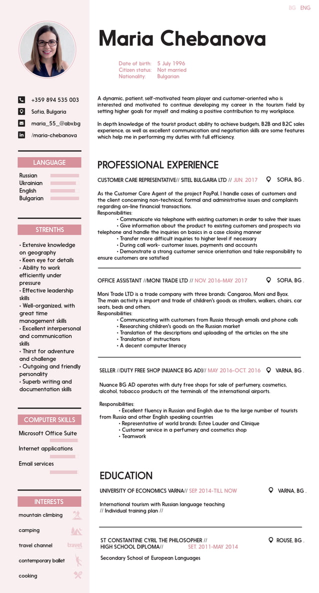 Maria Chebanova CV english | PDF | Careers