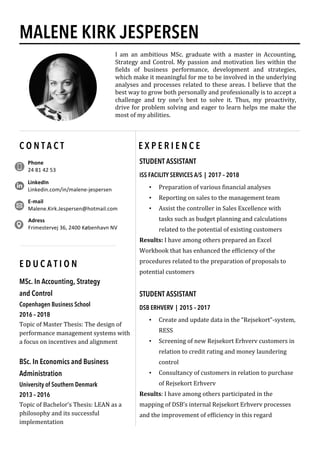 CV - Malene Jespersen | PDF