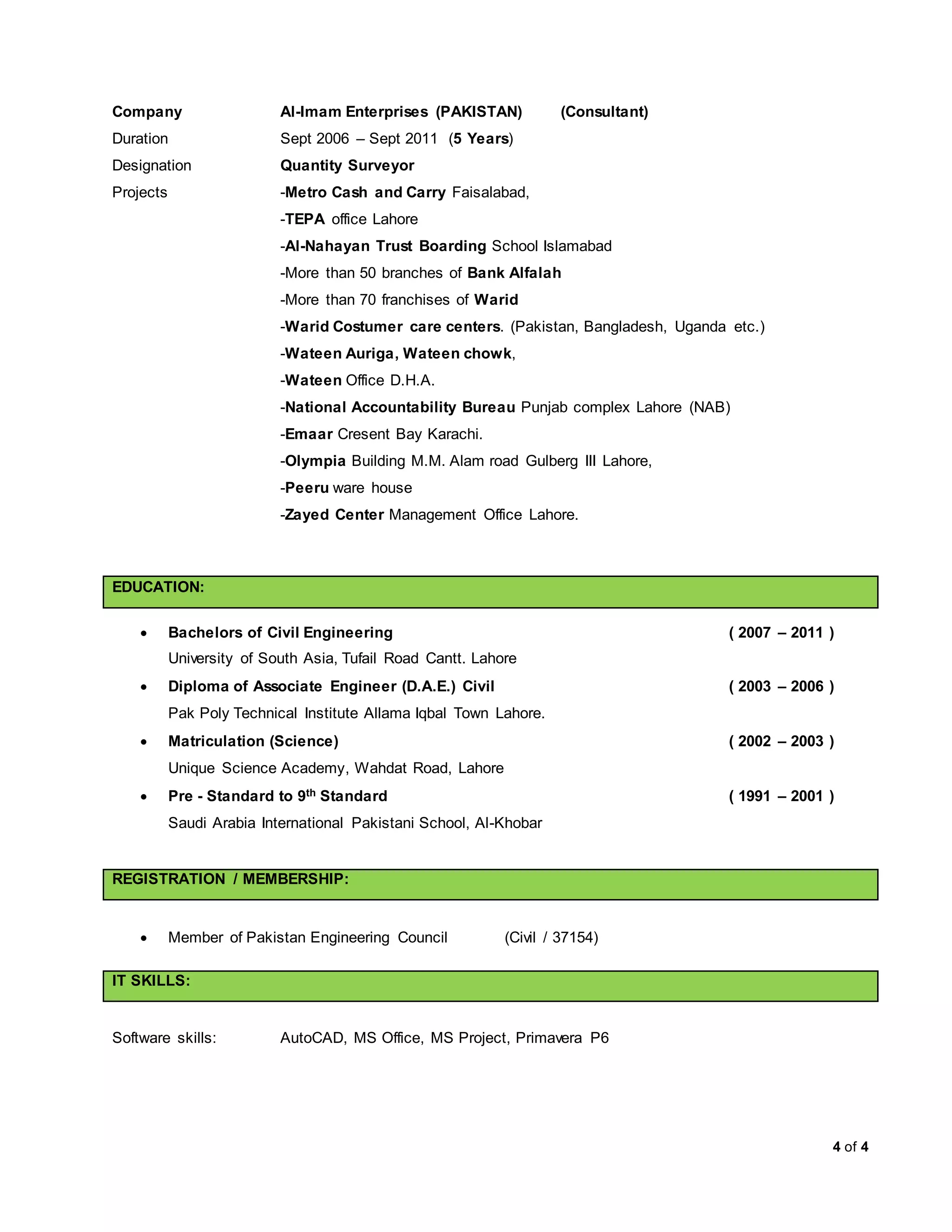 CV Engr Qaisar Mahmood | DOCX