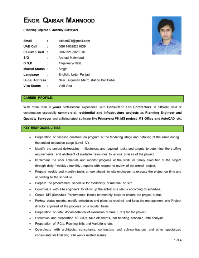 CV Engr Qaisar Mahmood | DOCX