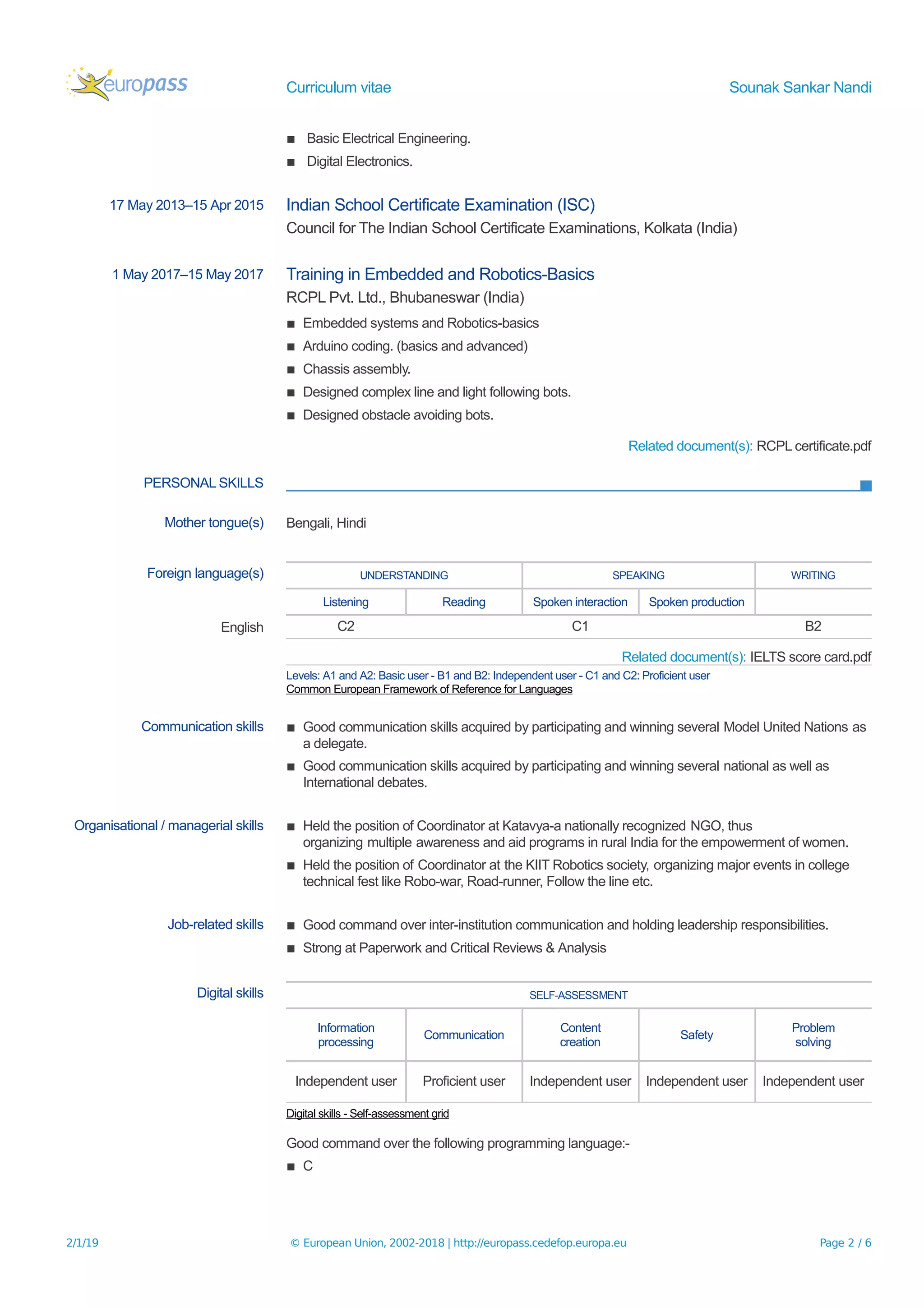 Cv esp-europass-20190102-nandi-en | PDF