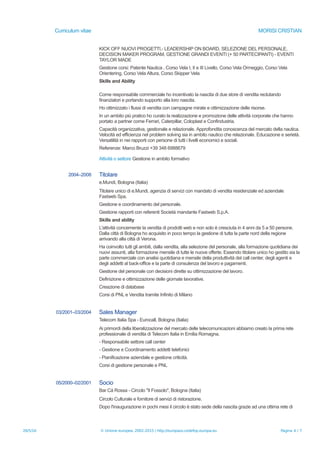 Cv europass-it- | PDF | Cruises | Travel Type