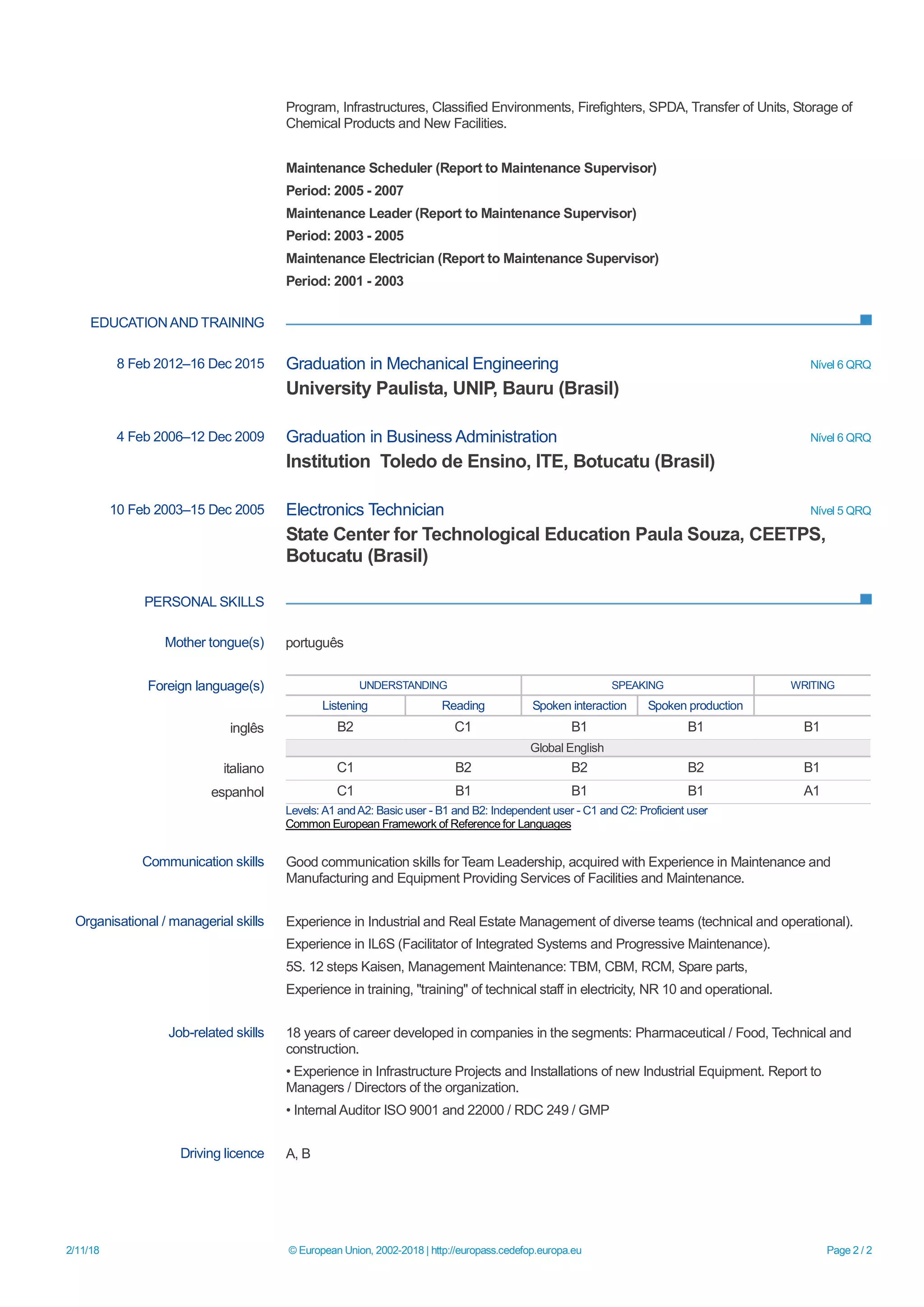 Cv europass-2019-montanaro-eng | PDF