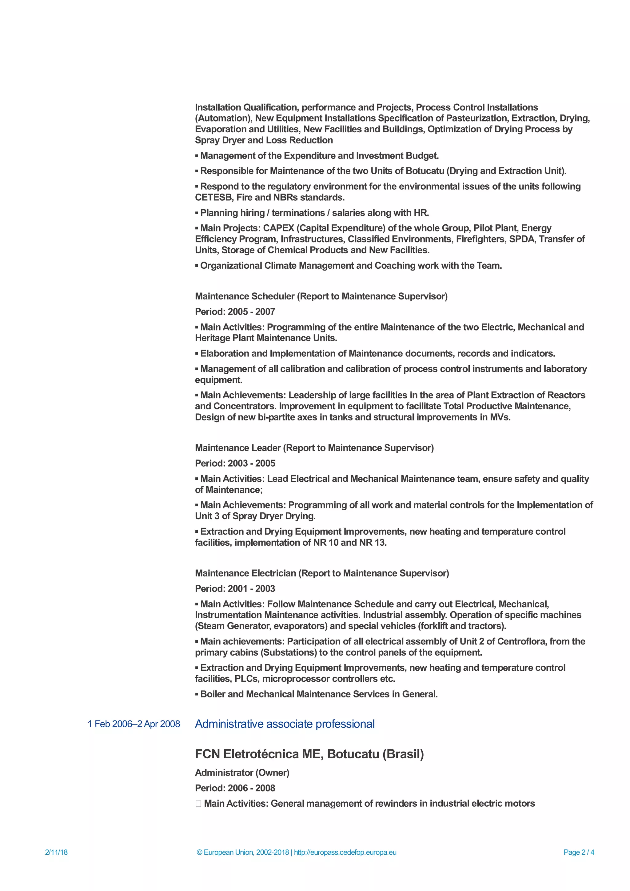 Cv europass-2019-montanaro-english | PDF | Business Administration ...