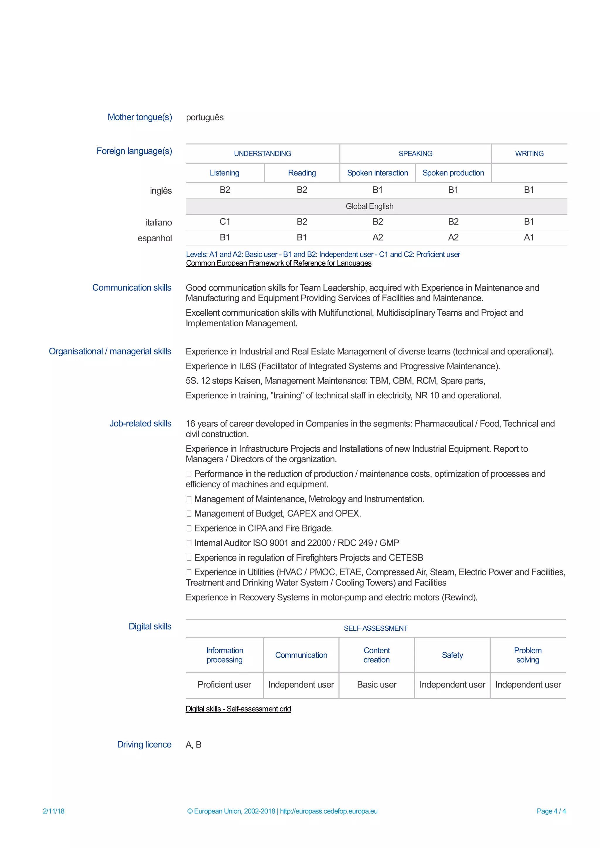 Cv europass-2019-montanaro-english | PDF | Business Administration ...