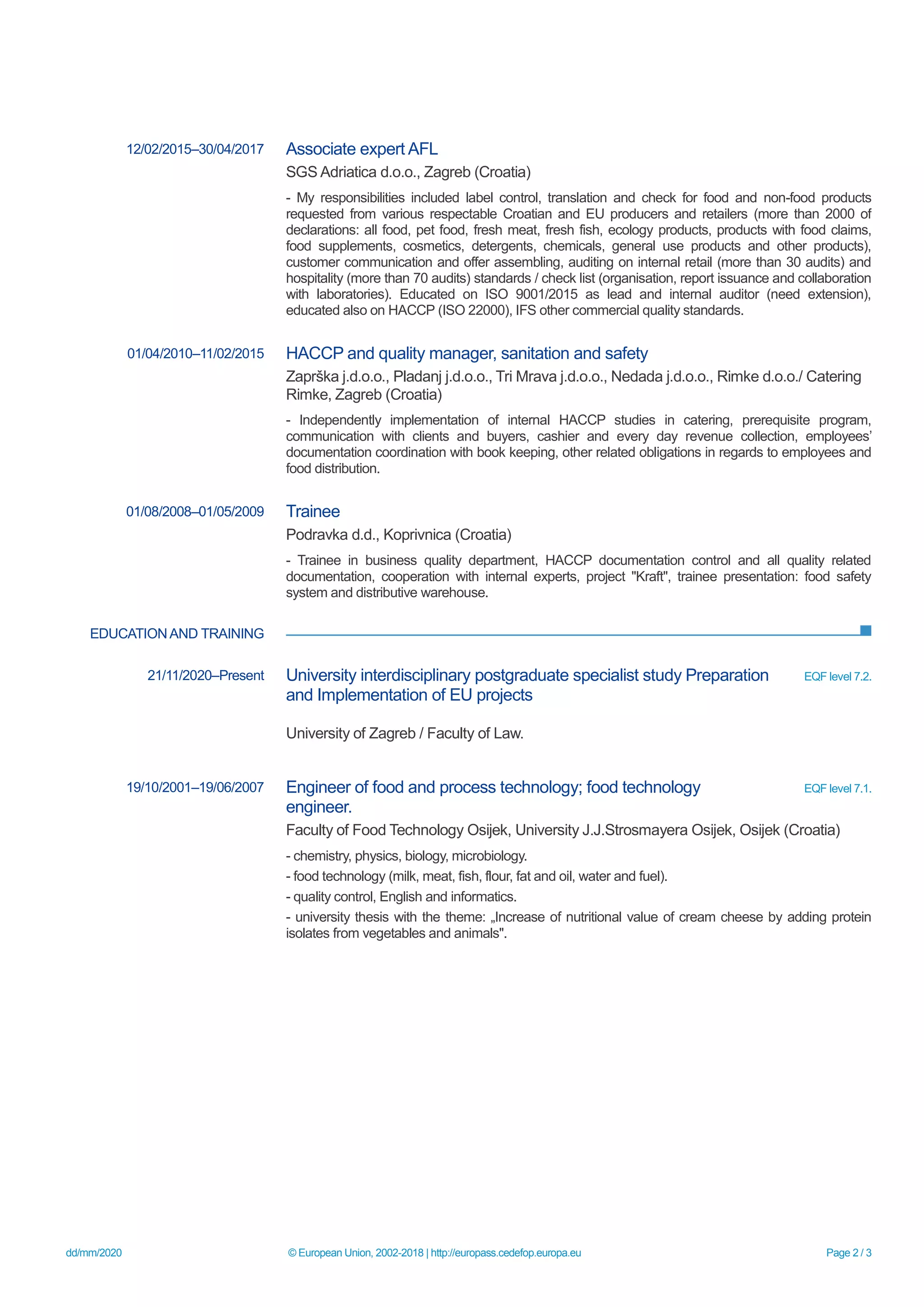 Cv europass-2020-ni ivancevic-en-06_20 | PDF