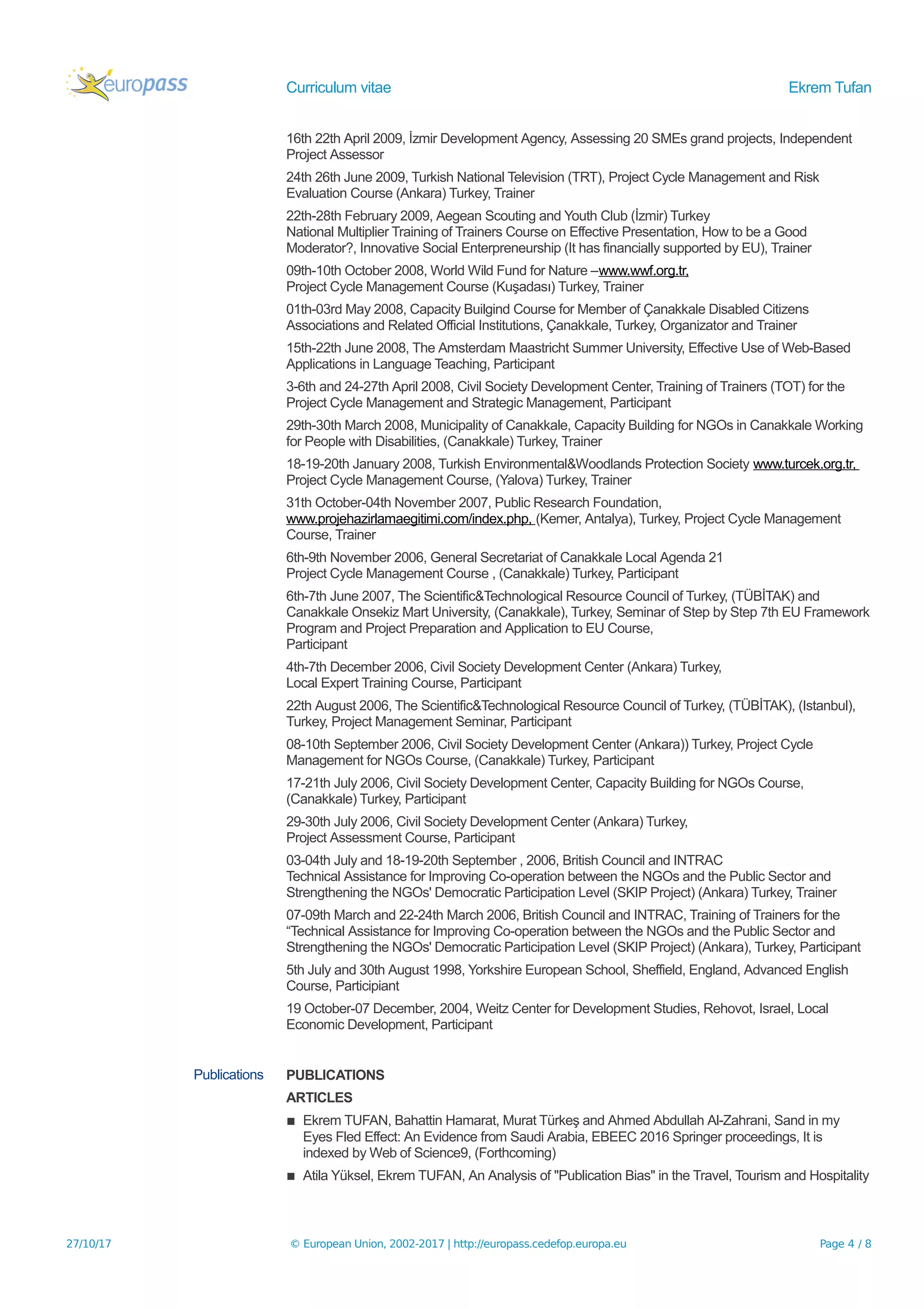 Cv europass-ekrem tufan-en 28.10.2017