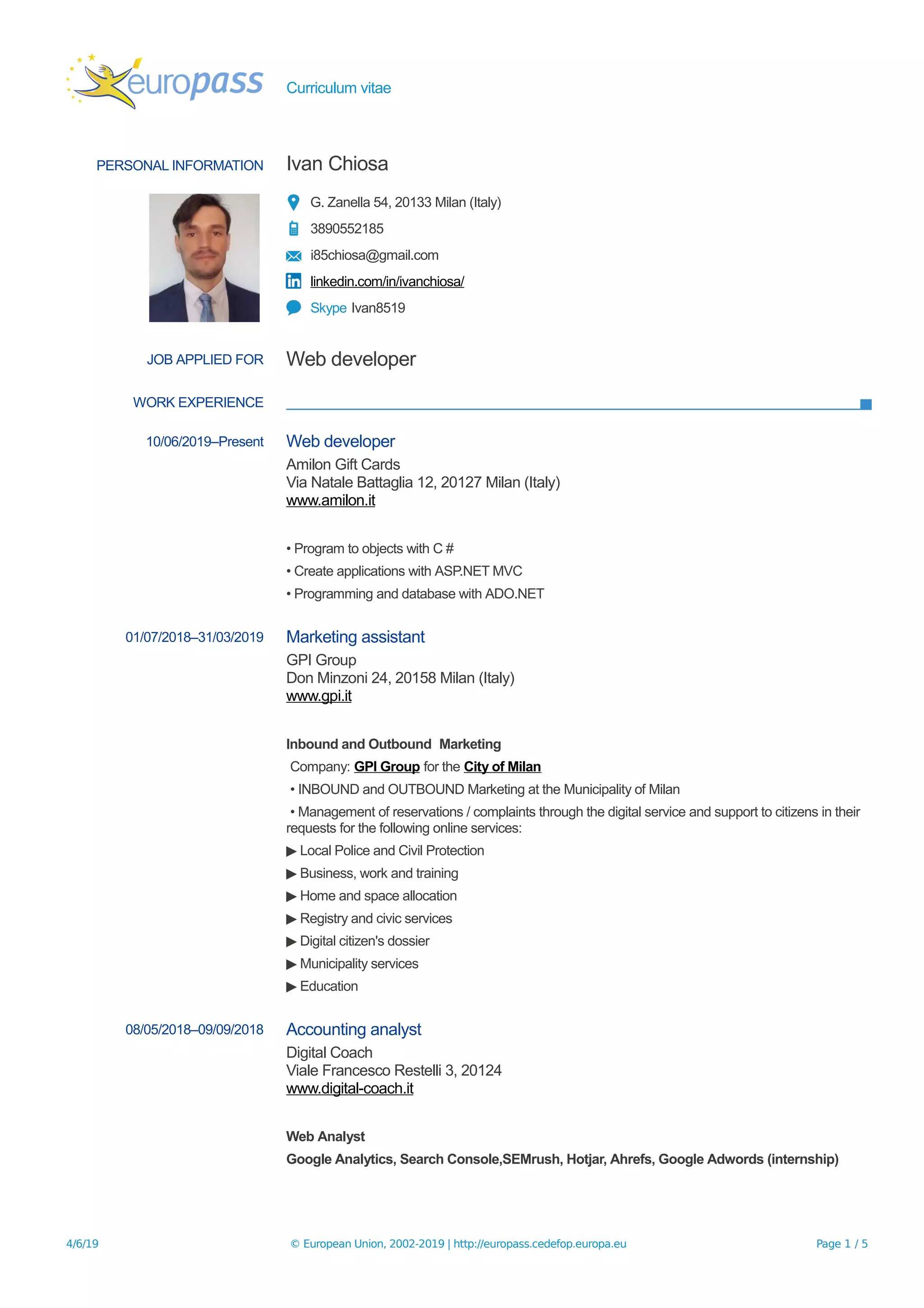 CV Europass-en | PDF
