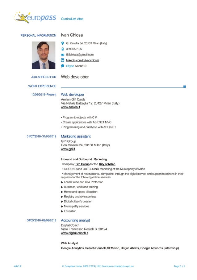 Qu’Est Ce Qu’Un Cv Europass _ Cv Europass Définition – BYKBRY