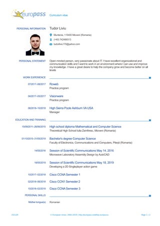 CV-Europass_Tudor-Liviu_EN | PDF