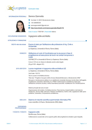 Cv-Ingegnere edile arch-Serena Giannetta | PDF