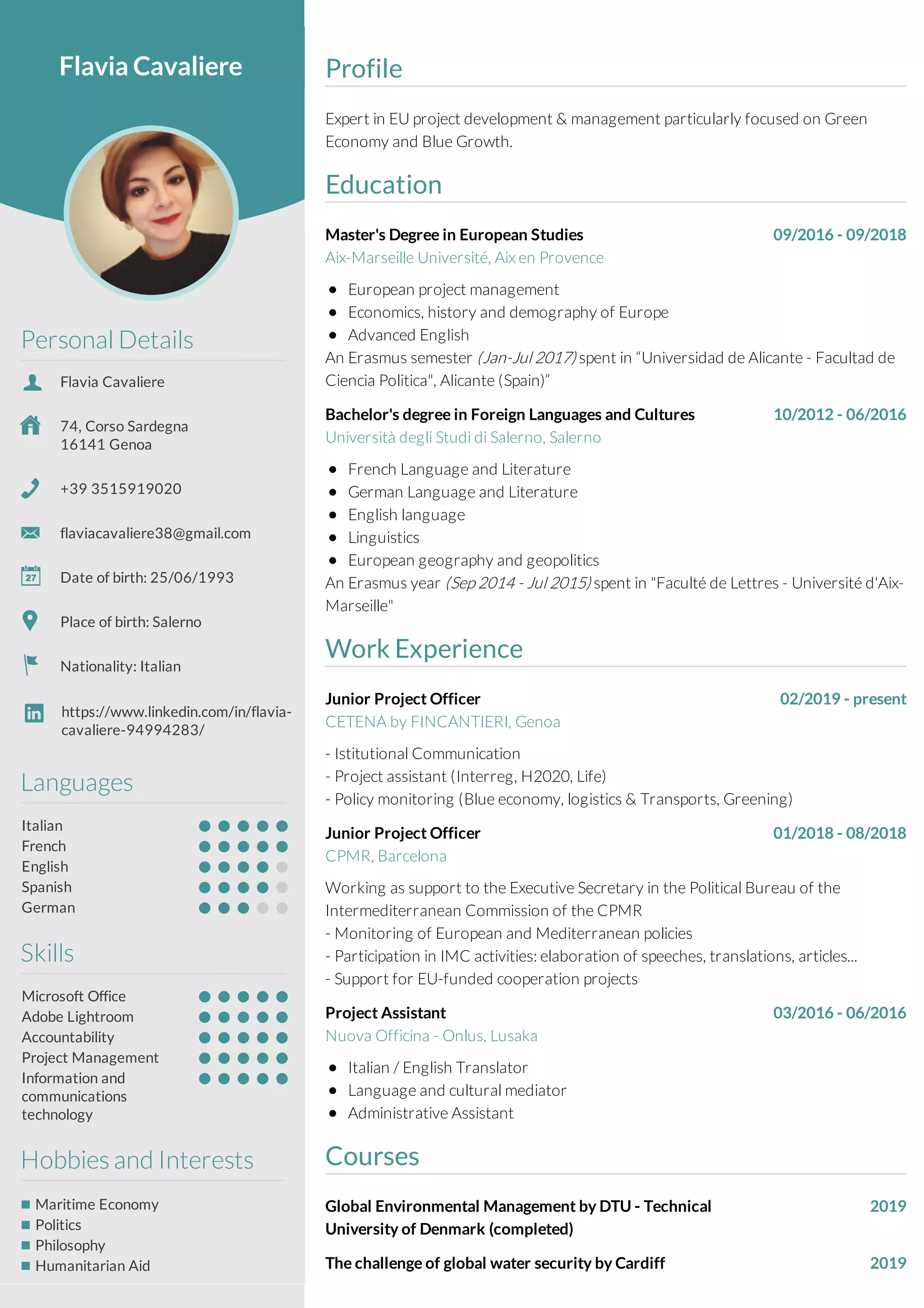 Flavia Cavaliere CV | PDF