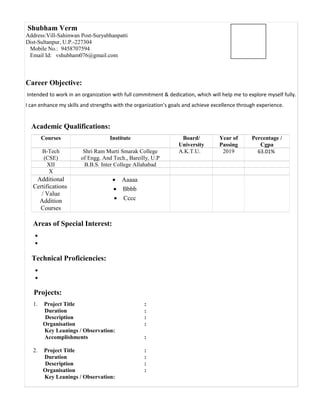 Cv format-updated | PDF