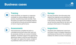 CloudVisit Remote Video Inspection and Collaboration Software | PPT