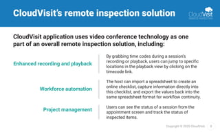 CloudVisit Remote Video Inspection and Collaboration Software | PPT