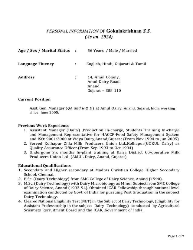 CV Of Gokulakrishnan SS - CV - Gokul 2024 .pdf