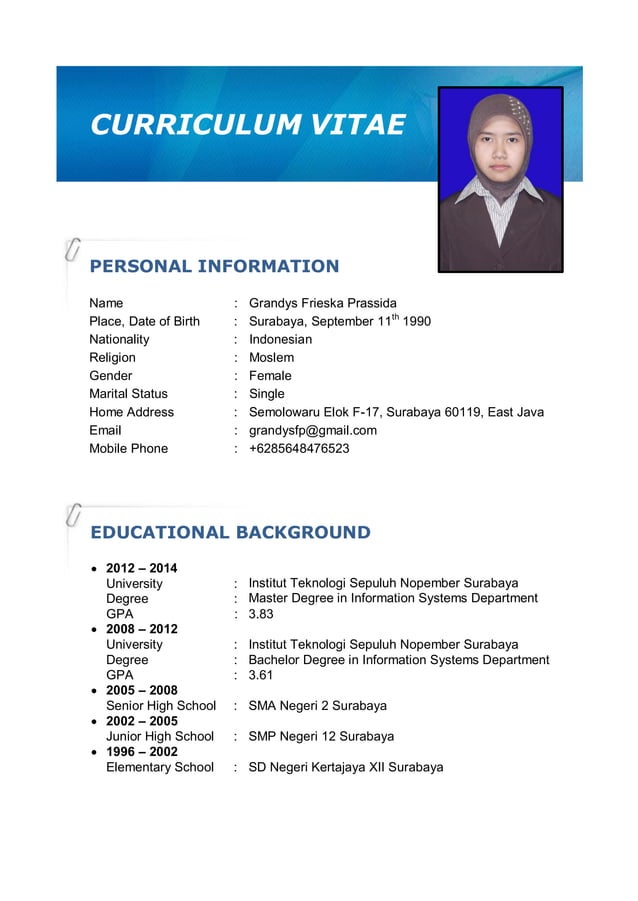 Curriculum Vitae Grandys Frieska P. | PDF