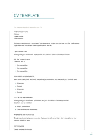 CV and Interview Advice Guide | PDF | Resume Writing and Advice | Job ...