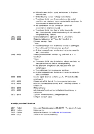 CV Jan Slingerland | PDF
