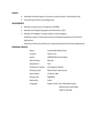 Junaid Uddin Mohammed - Resume | PDF