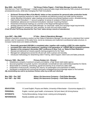 Cv keith sanford (linked in) | PDF | Sales | Business