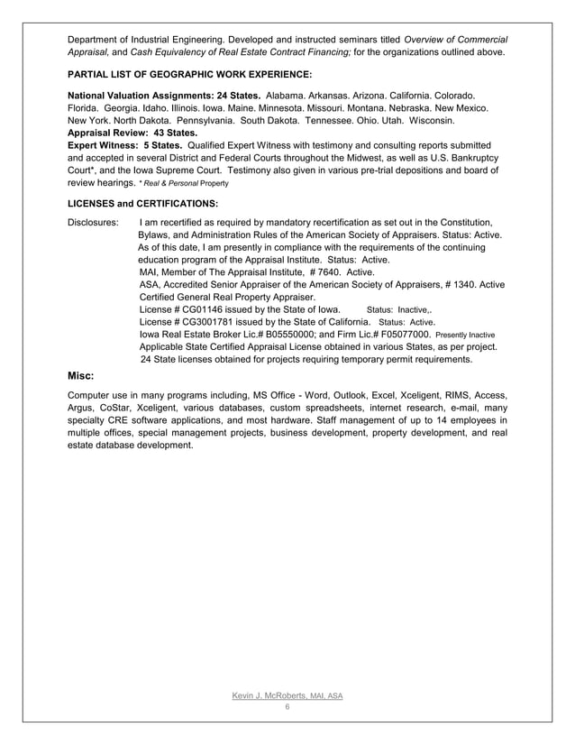 Cv Kevin j. McRoberts | PDF