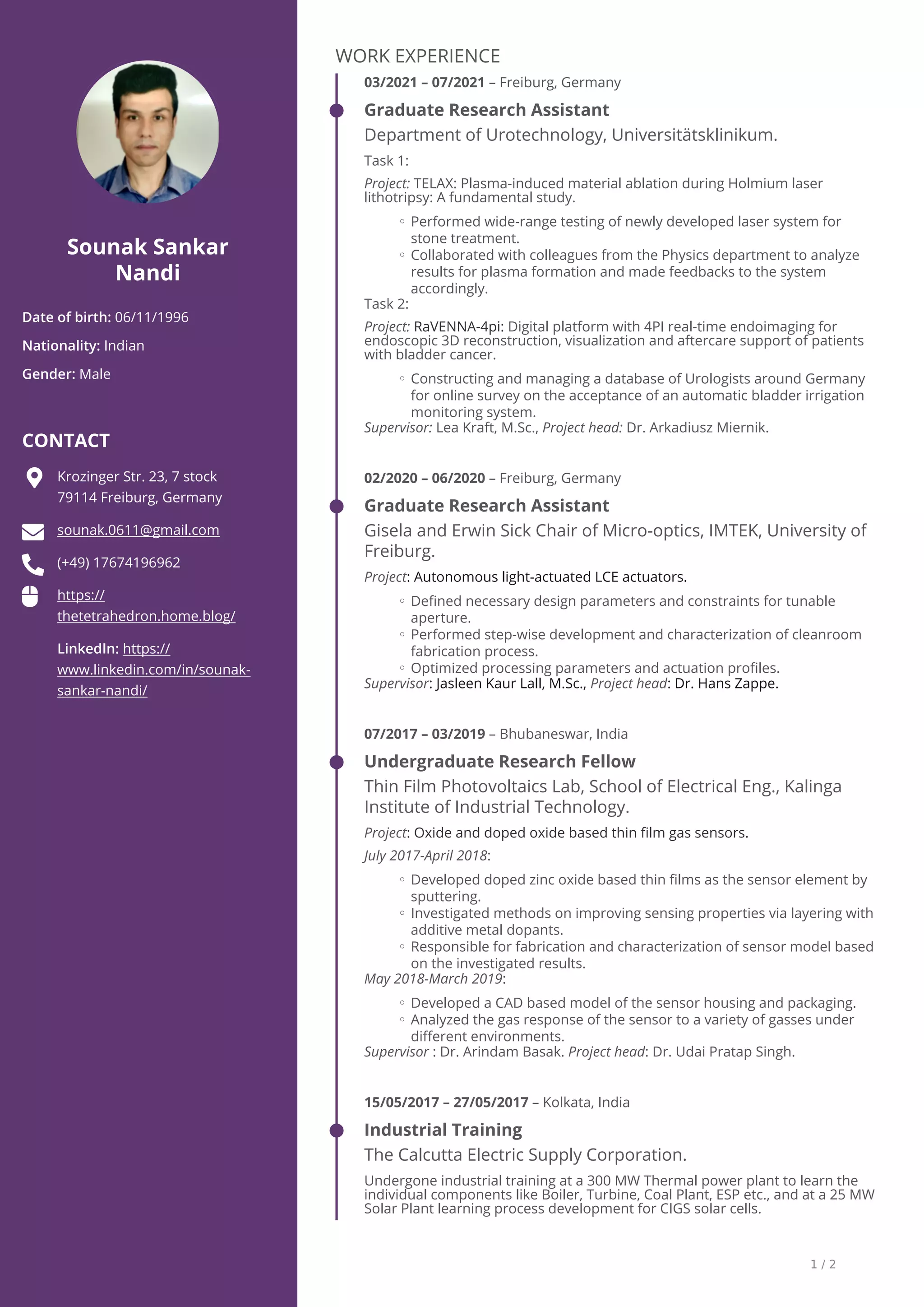 Curriculum vitae(CV) | PDF