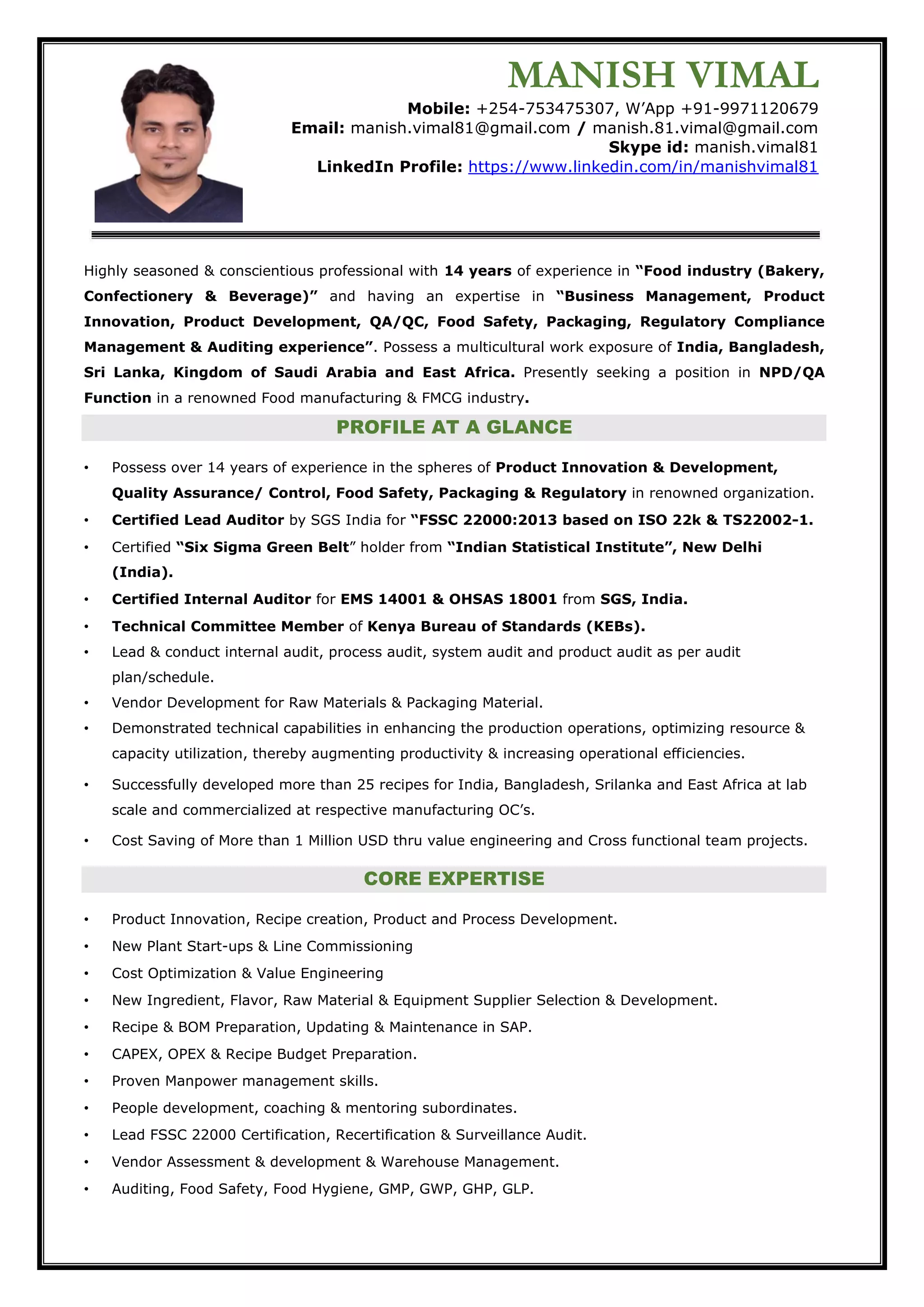 Cv manish vimal, jan 2020 v2 | PDF