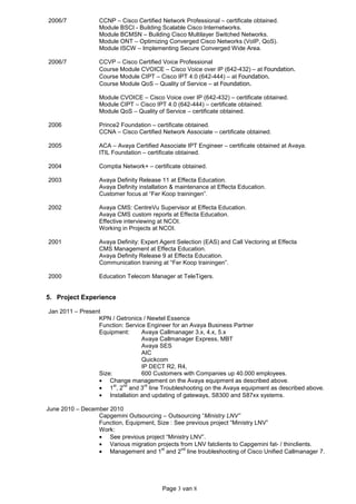 CV - Marco Donkersloot - September 2011 (english) | PDF